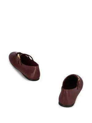Prada Double-buckle Leather Ballet Flats