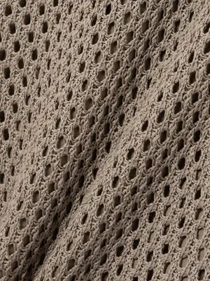 Brunello Cucinelli Belted Open-knit Cotton Midi Dress