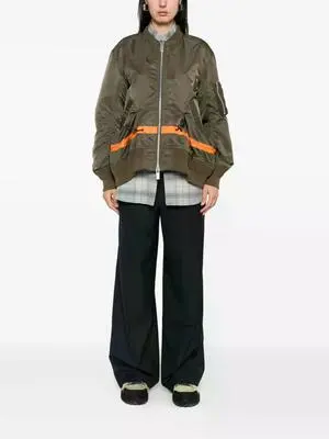 Sacai Stripe-detail Zip-up Bomber Jacket