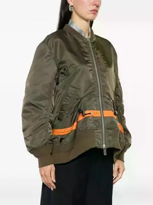 Sacai Stripe-detail Zip-up Bomber Jacket