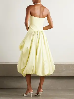 Simkhai Izzy Stretch-knit And Taffeta Midi Dress - Yellow