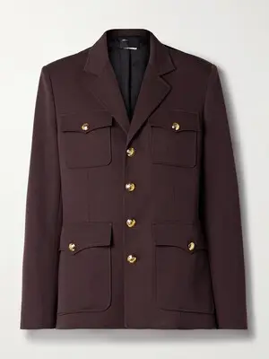 NILI LOTAN Nelson Wool-twill Jacket - Brown