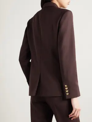 NILI LOTAN Nelson Wool-twill Jacket - Brown