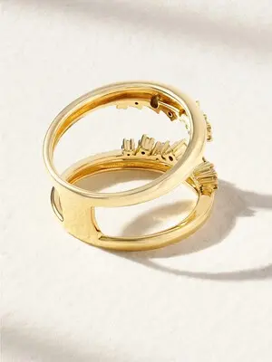 Mizuki 14-karat And Diamond Stacked Ring