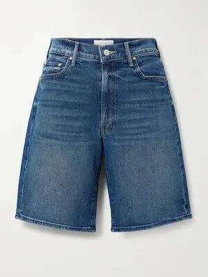 MOTHER The Undercover Bermuda Distressed Denim Shorts