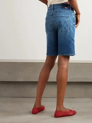 MOTHER The Undercover Bermuda Distressed Denim Shorts