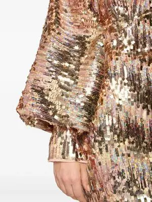 GENNY Sequin Puff-sleeve Top