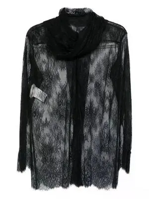 Alberta Ferretti Lace High-neck Shirt