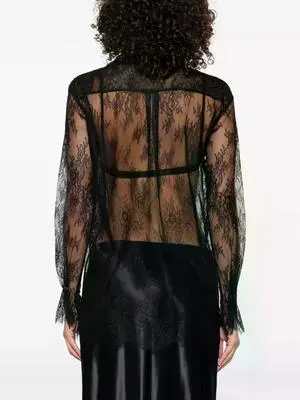 Alberta Ferretti Lace High-neck Shirt