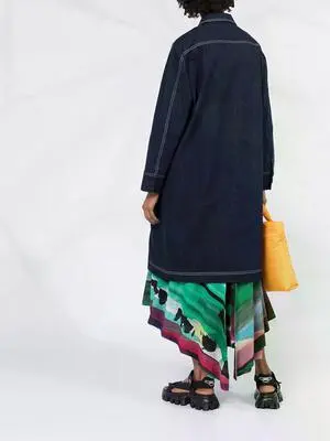 Sara Lanzi Single-breasted Denim Coat