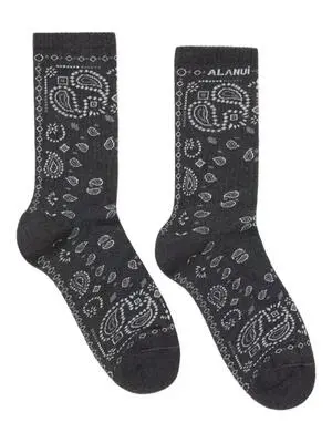 Alanui Paisley-pattern Socks - Black