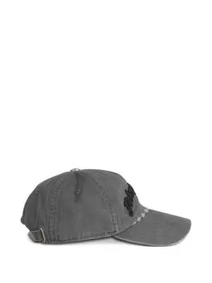 Palm Angels Logo-embroidered Distressed Baseball Cap