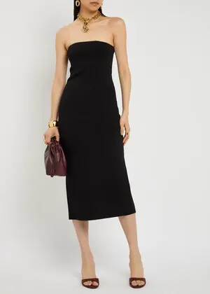 ANINE BING Rosa Strapless Stretch-knit Midi Dress