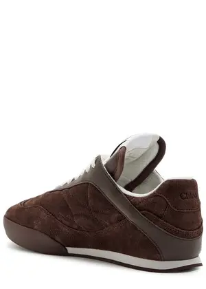 Chloé Kick Quilted Suede Sneakers - Brown
