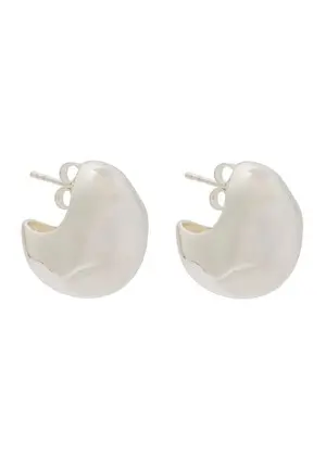 NINA GORDON Figure Sterling Hoop Earrings - Silver