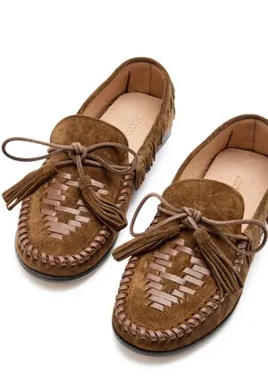 Isabel Marant Étoile Fitza Fringed Suede Loafers - Camel