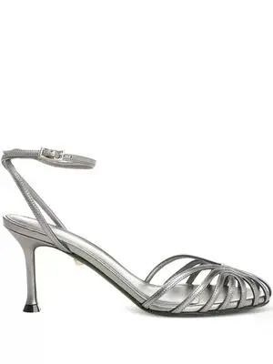 Alevi Milano Silver Tone Sandals For Women