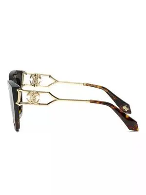 Roberto Cavalli Mirror Snake-plaque Sunglasses