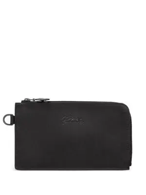 Longchamp Le Pliage Zippered Leather Wallet - Black