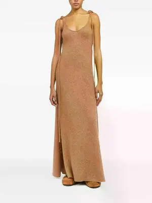 Alanui Tie-detail Maxi Dress - Brown