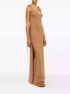 Alanui Tie-detail Maxi Dress - Brown