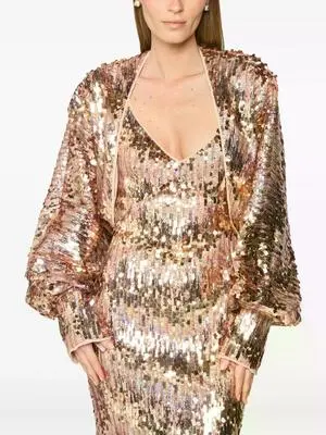 GENNY Sequin Puff-sleeve Top