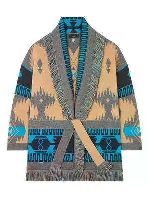 Alanui Icon Jacquard Fringed Cardigan