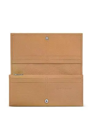 Longchamp Roseau Textured Leather Wallet - Brown