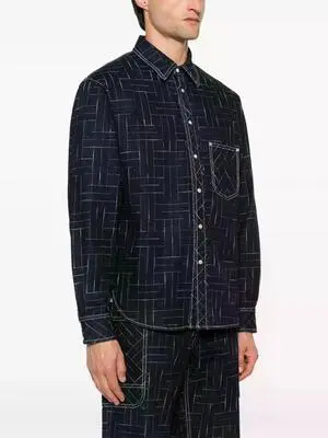 Kenzo Geometric-pattern Cotton Shirt