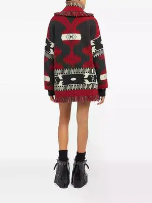 Alanui Icon-jacquard Cardigan - Red