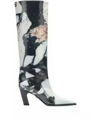 Roberto Cavalli Knee-high Boots With Sculpted Heel