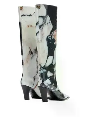Roberto Cavalli Knee-high Boots With Sculpted Heel