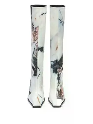 Roberto Cavalli Knee-high Boots With Sculpted Heel