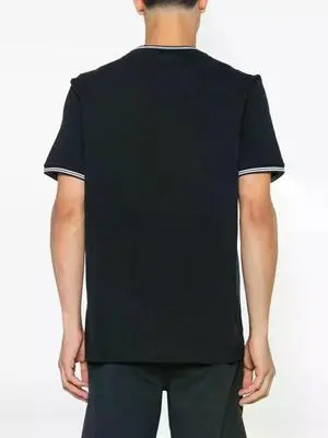 BOSS Stretch-cotton T-shirt With Stripes And Logo - Blue