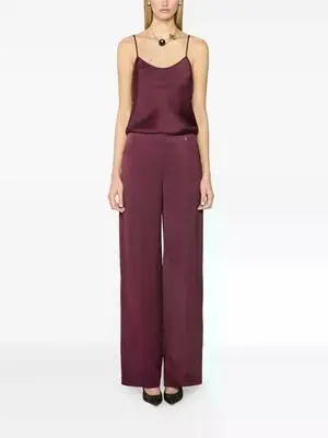 GENNY Satin Straight Trousers - Red