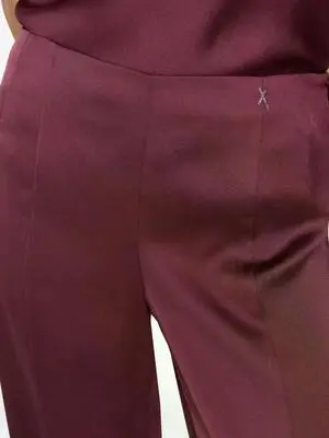 GENNY Satin Straight Trousers - Red