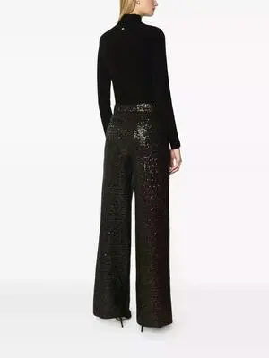 GENNY Ribbed Knit Sheer Panel Top