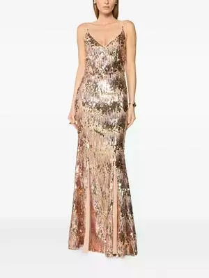 GENNY Sequin-embellished Split Cocktail Dress