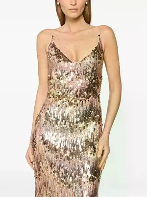 GENNY Sequin-embellished Split Cocktail Dress