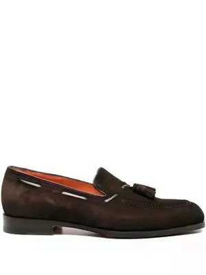 Santoni Contrast Stitching Loafers For Men
