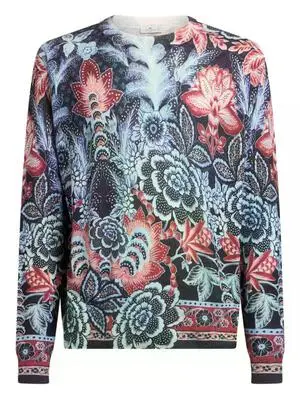 Etro Floral-print Silk-cashmere Sweater