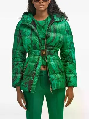 Roberto Cavalli Malachite-print Puffer Jacket