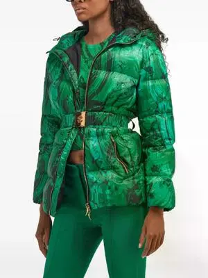 Roberto Cavalli Malachite-print Puffer Jacket