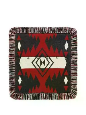 Alanui Icon-jacquard Fringed Pillow - Red