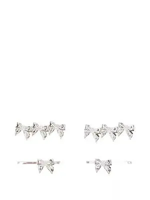 Alessandra Rich Bow-embellished Hair Clips - Silver