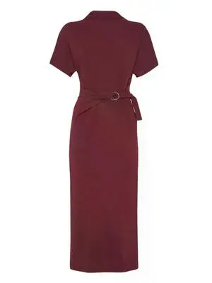 Brunello Cucinelli Belted Midi Dress - Red