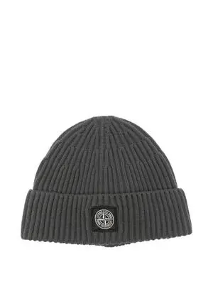 Stone Island Compass-patch Beanie - Grey