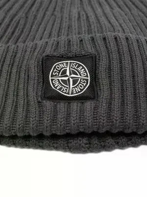 Stone Island Compass-patch Beanie - Grey