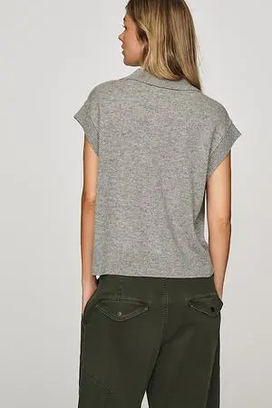 PILCRO The Jensen Cashmere Muscle Tank Top - Riverstone