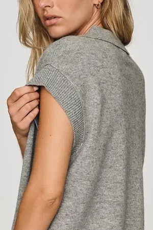 PILCRO The Jensen Cashmere Muscle Tank Top - Riverstone